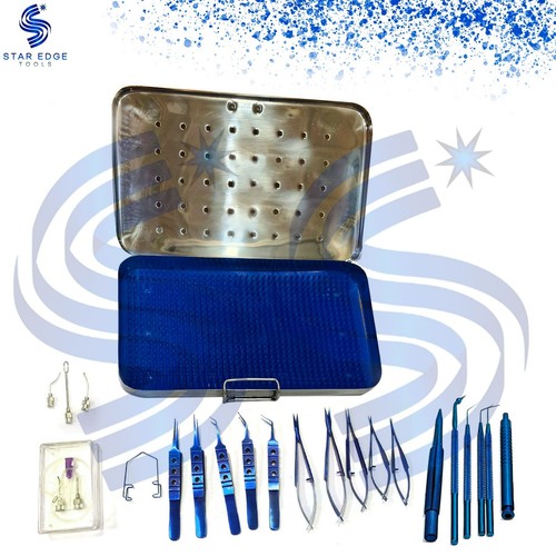 Eye Cataract Titanium Coated 21 PCS Set Ophthalmic Surgical Instruments ...