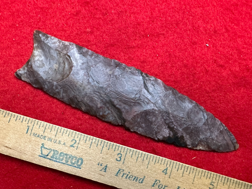 5 1/8" Fluted Clovis Point, Indian Artifacts, Arrowheads, Hopewell ...