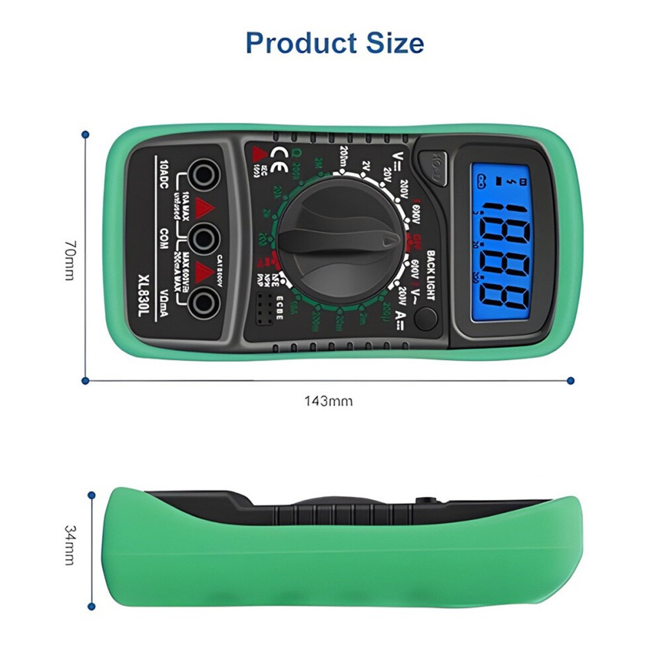 Digital Multimeter Messgerät AC DC LCD Strommesser Strom Voltmeter ...