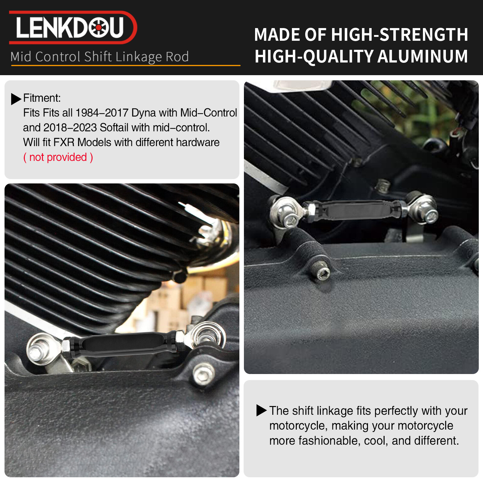 1X Mid Control Shift Linkage Shifter Link For Harley Dyna FXDC FXDL ...