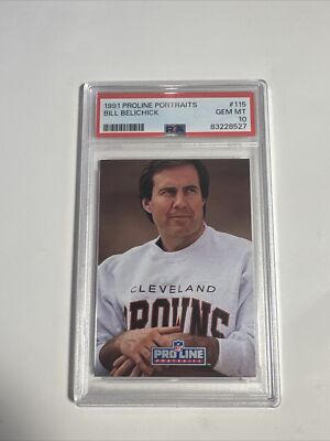 1991 Proline Portraits #115 Bill Belichick PSA 10 Gem Mint Rookie Card ...