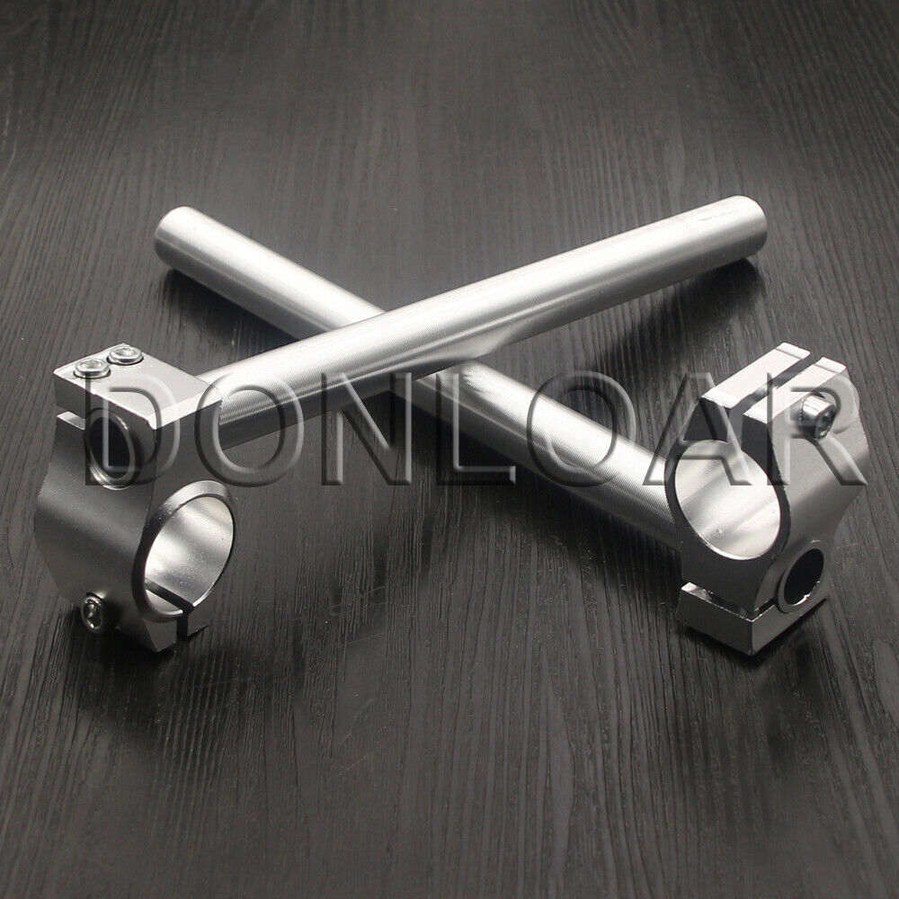 CNC Motorcycle Silver Handlebars Tube Adjustable Clip On Fork Racer 25 ...