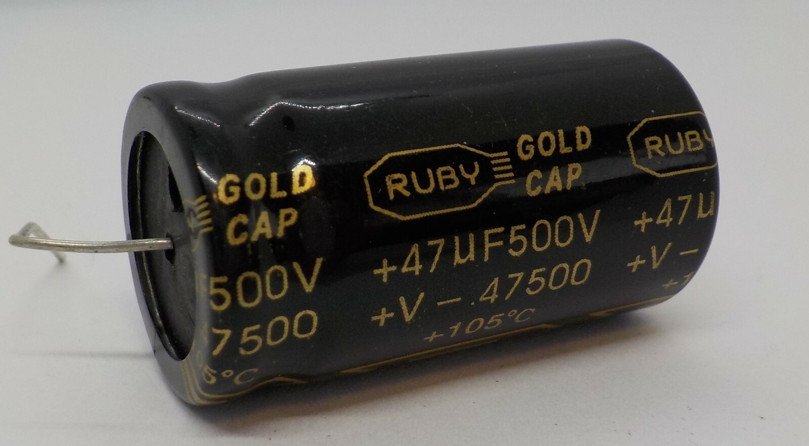 47uF @ 500vdc Ruby Gold Electrolytic Capacitor Axial Lead for Guitar ...