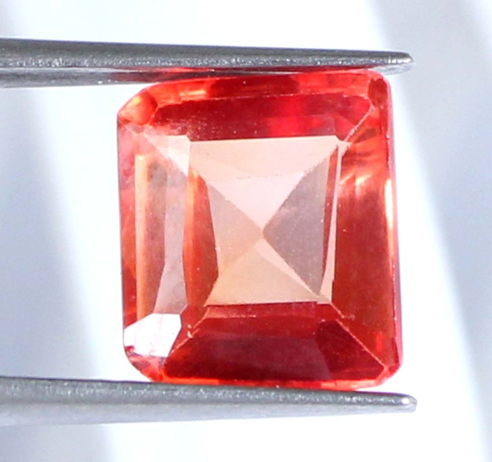 Natural 3.10 Ct Orange Hessonite Garnet Emerald Cut Gemstone Certified ...