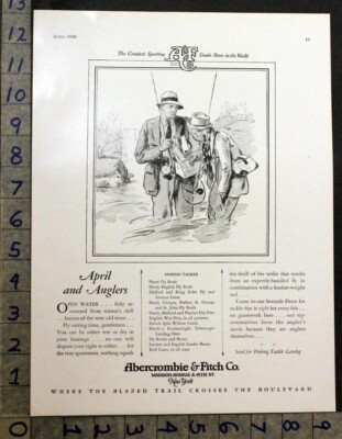 1928 ABERCROMBIE FITCH FISH TACKLE CREEL TROUT ANGLER APPAREL CLOTHING ...