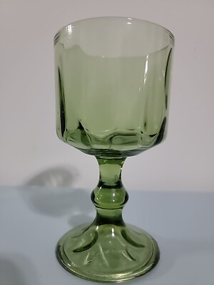 Dessert Dish Vintage Green Olive Compote Glass Stemmed Depression ...