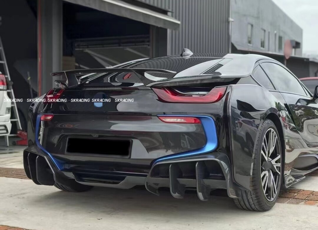 For BMW i8 2014-20 Real Carbon Fiber Rear Bumper Lip Splitter Diffuser ...