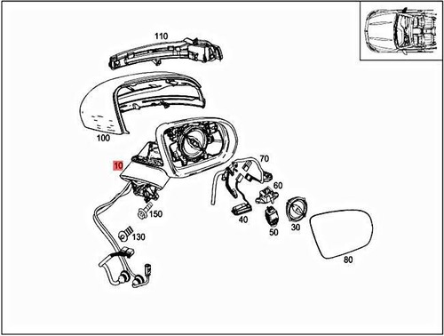 Genuine MERCEDES A217 C217 S-CLASS Convertible A217 Mirror frame ...