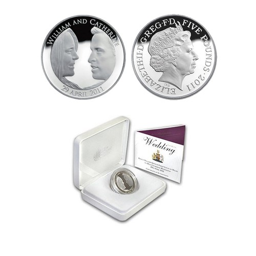 2011 Royal Wedding Commemorative Silver Proof £5 Coin - William and ...
