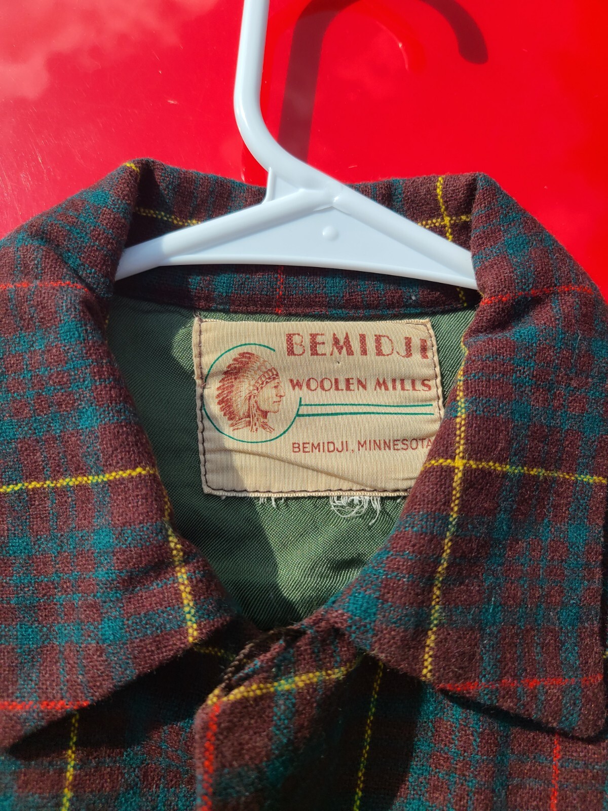 Vintage Bemidji Woolen Mills Mens Wool Plaid Long Sleeve Shirt Size M ...