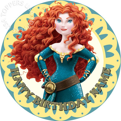 EDIBLE Brave Merida Cake Topper Disney Princess Wafer Paper 7.5" (uncut ...