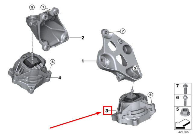 BMW 2 CABRIO F23 LEFT ENGINE MOUNT 22116859413 6859413 GENUINE for sale ...