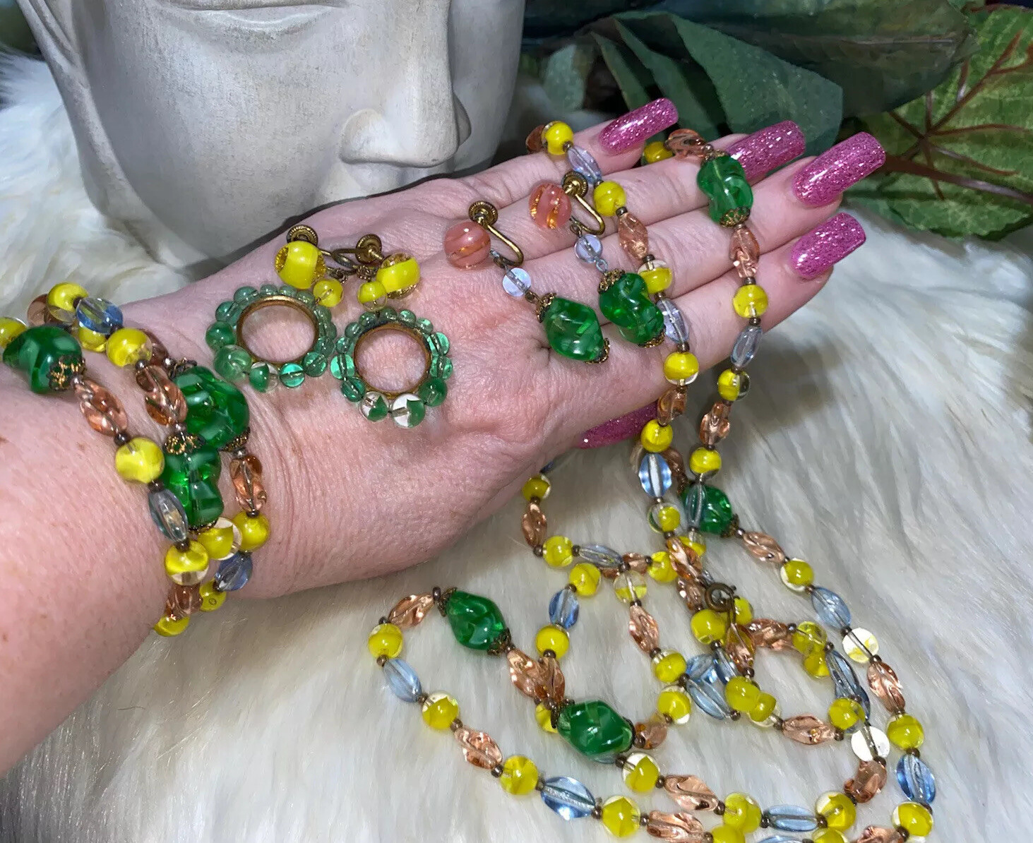 Miriam Haskell Style West Germany All Glass Paure Stu… - Gem