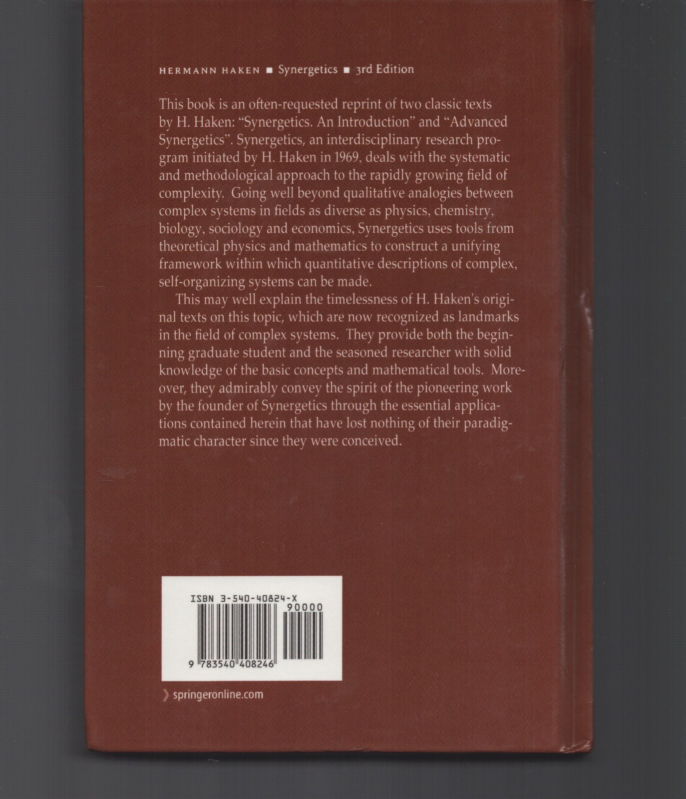 Synergetics : Introduction and Advanced Topics by Hermann Haken (2004 ...