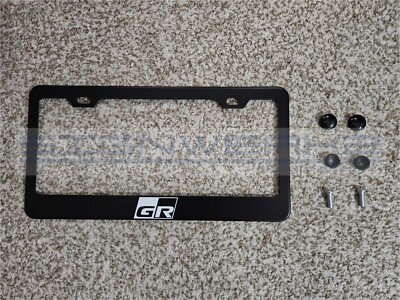 Gazoo Racing White Black Stainless Steel License Plate Frame | Rear ...