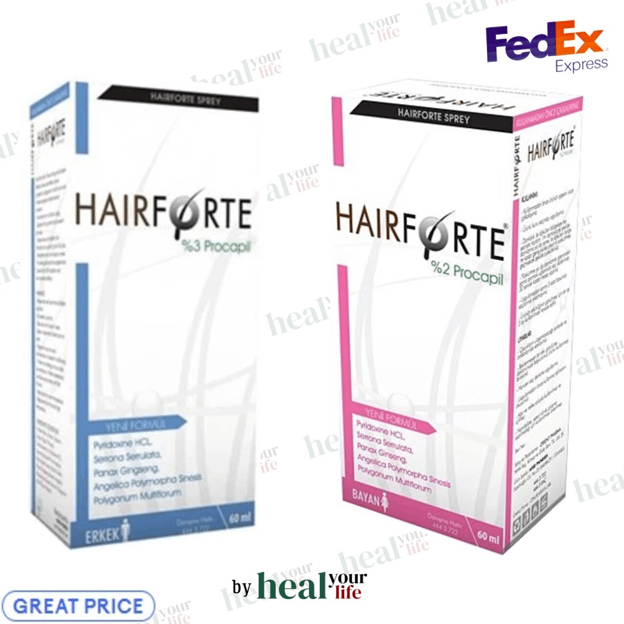Hairforte 60 ml Spray - Anti Hair Loss for Men and Women | FREE EXPRESS ...