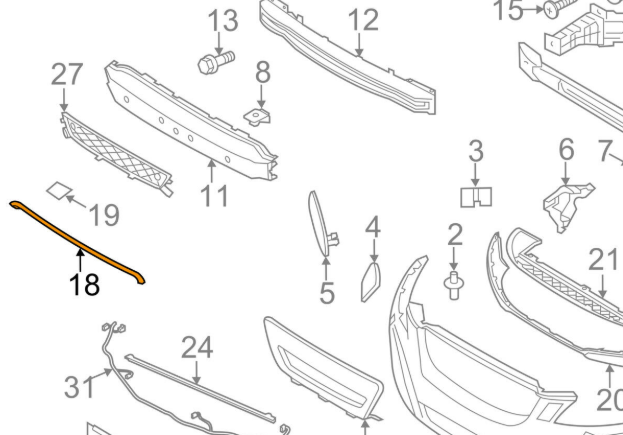 VOLVO XC60 MK1 Front Bumper Grille Chrome Moulding Trim 31290998 NEW ...