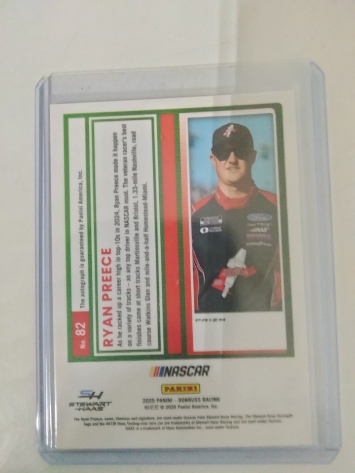 2025 Donruss Racing Base Optic Signatures Auto Ryan Preece | eBay