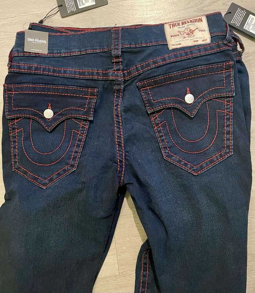 NWTs True Religion Geno BigT FLAP RelaxedSlim Jeans Mens 33/34x32 2 ...
