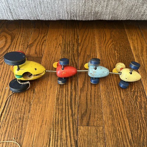 Fisher Price Duck Family On String Wooden Ducks Vintage 50s | eBay
