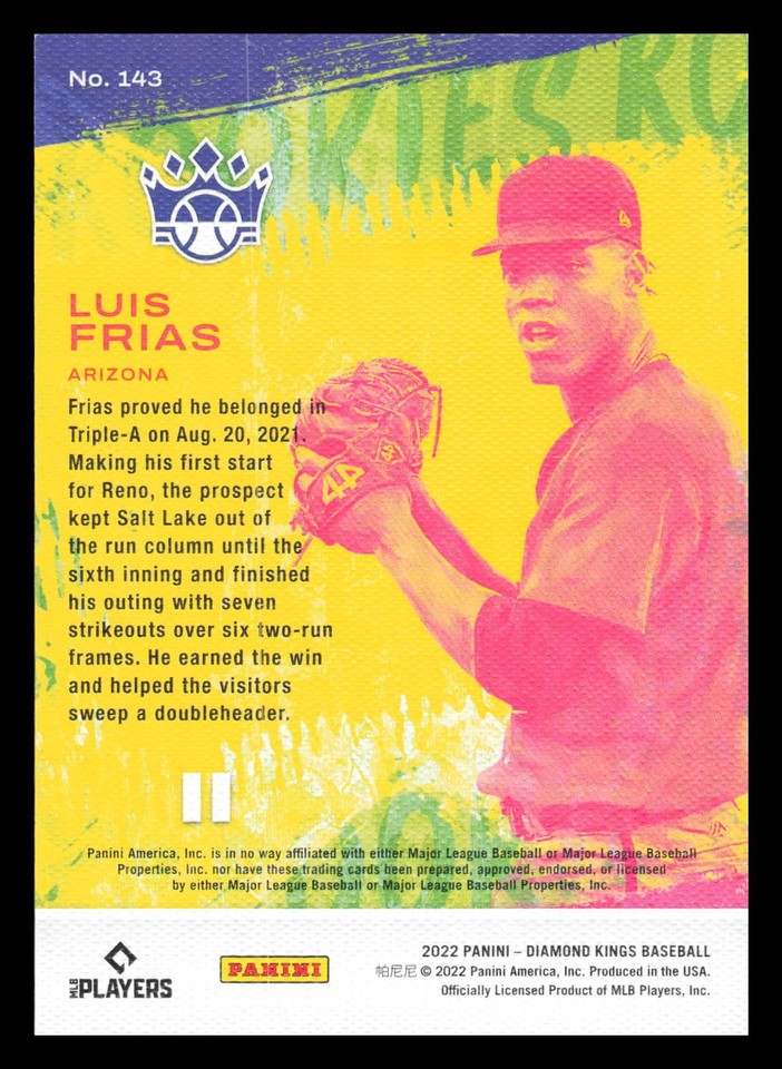2022 Panini Diamond Kings #143 Artist's Proof Silver Luis Frias Arizona ...