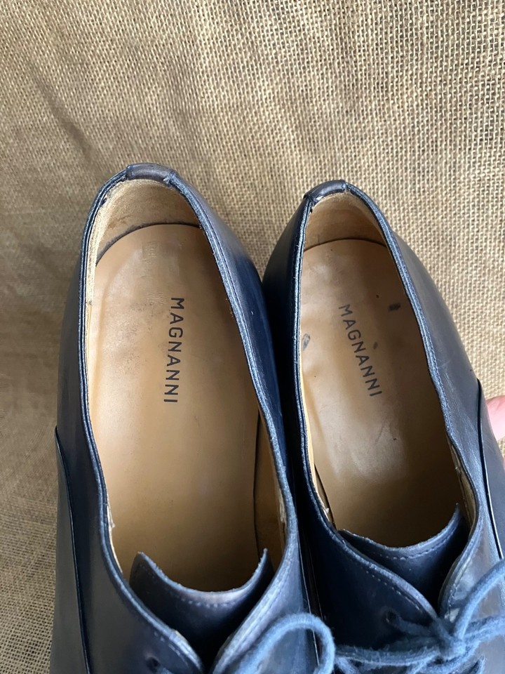 Magnanni Mens Stone Blue Leather Cap Toe Oxford Shoes Size UK 11 || US ...