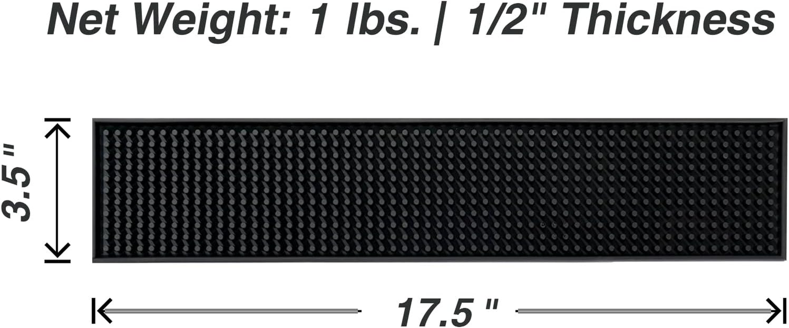 17.5X3.5 Inches Long PVC Bar Rail Mat Non-Slip Serving Spill Mat (Pack ...