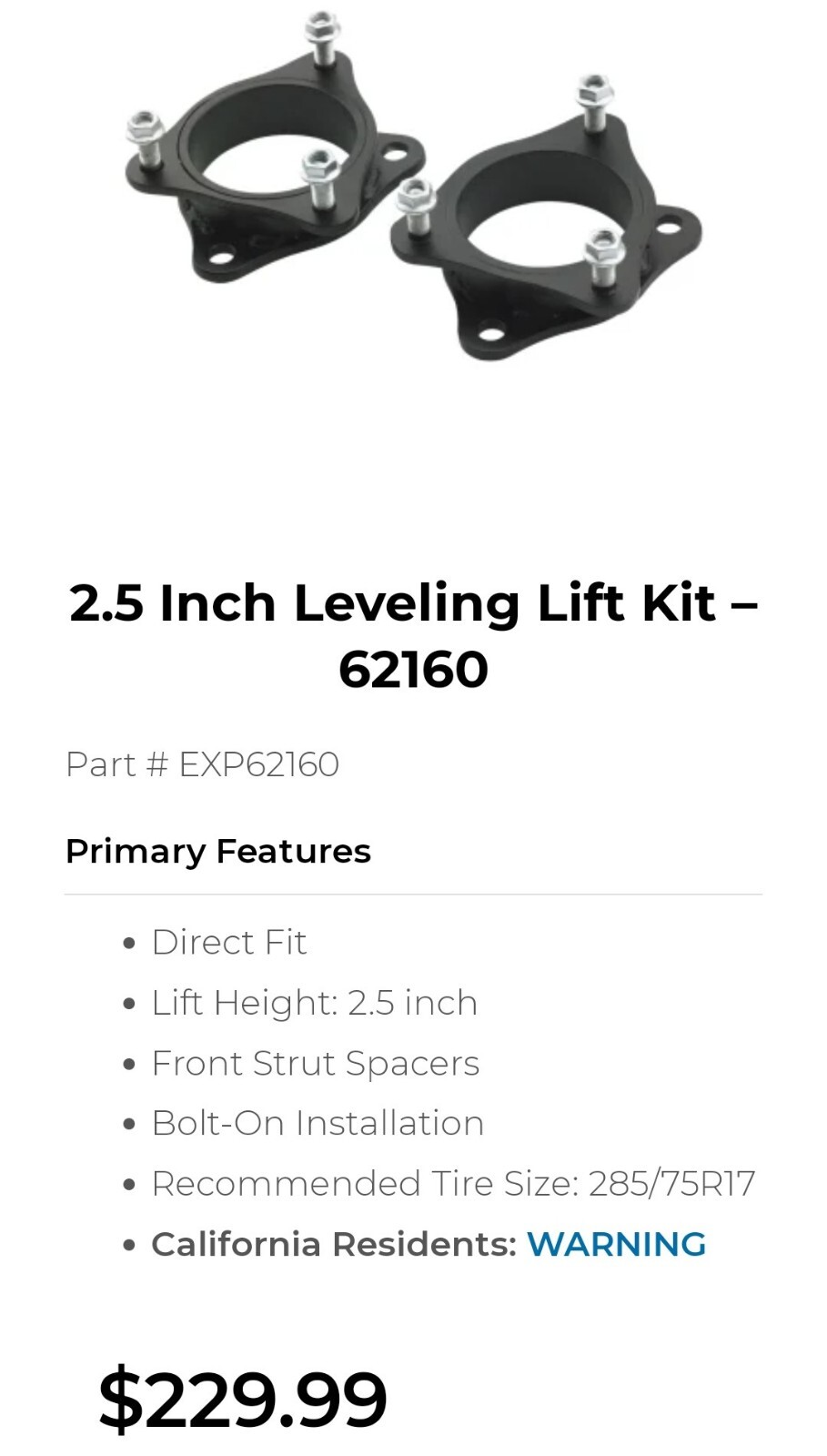 Suspension Leveling Kit PRO COMP SUSPENSION 62160 for sale online | eBay