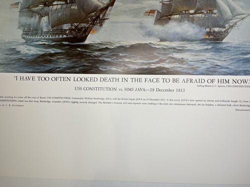 USS Constitution vs. HMS JAVA 29 December 1812 Vintage Lithograph | eBay