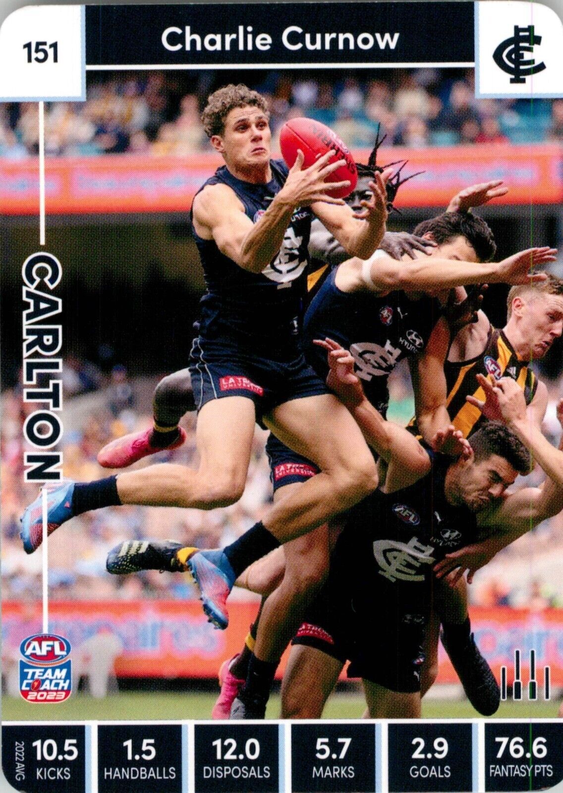 New 2023 CARLTON BLUES AFL Card CHARLIE CURNOW Teamcoach | eBay