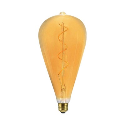 1 pz LED Bulb - 4W Filament Spiral ST120 2700K Amber Glass | eBay