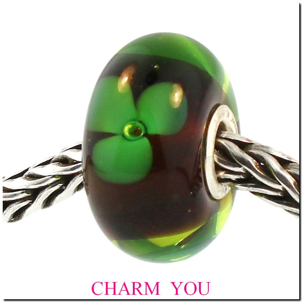 Authentic Trollbeads Glass 61325 Green Flower - retired bead | eBay