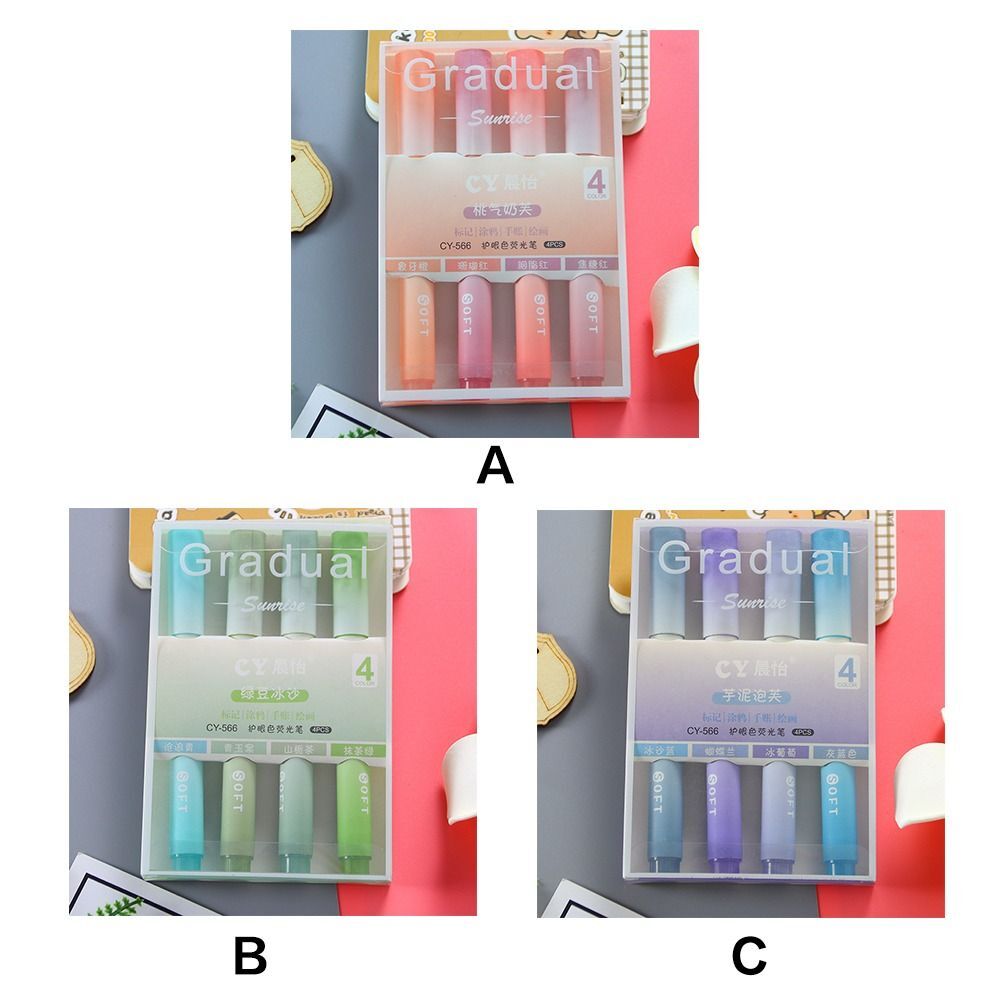 Writing Tools Drawing Highlighter Pen Set Eye Care Key Points Markers ...