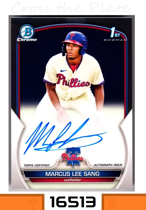 1-2023 BOWMAN CHROME PROSPECTS 1st AUTO MARCUS LEE SANG PHILLIES CARD# ...