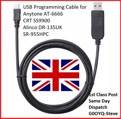 USB Programming Cable for Anytone AT-6666 CRT SS9900 Alinco DR-135UK SR-955HPC | eBay