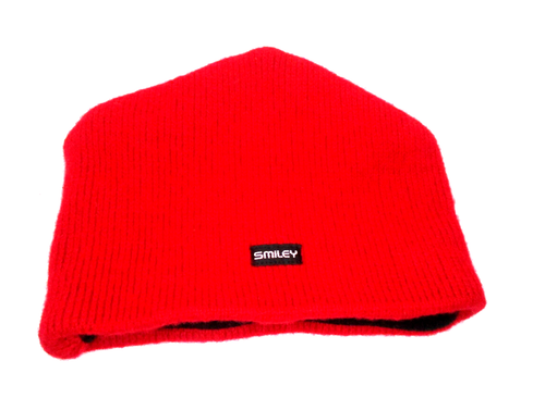 SMILEY~Nordic Design~Wool Blend~Beanie~Red Ski Hat~Knit Hat Cap Lined ...