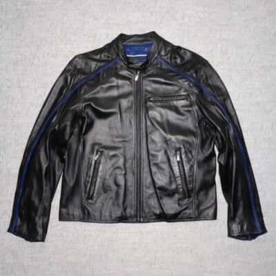 Wilson's Leather M Julian Leather Café Racer Biker Jacket Black Size L ...