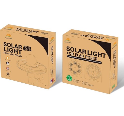 Sunnytech Flag Pole Solar Power Light Auto Active in White 1 Count | eBay