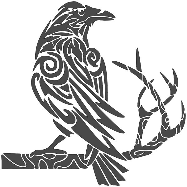 Raven tattoo stencil - Bronctattooaus.com