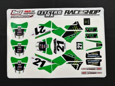 Losi Pro Moto MX 1/4 Promoto Graphics Kawasaki Jason Anserson Rep | eBay UK