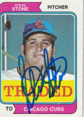 STEVE STONE CHICAGO CUBS SIGNED 1974 TOPPS TRADED CARD #486T | eBay