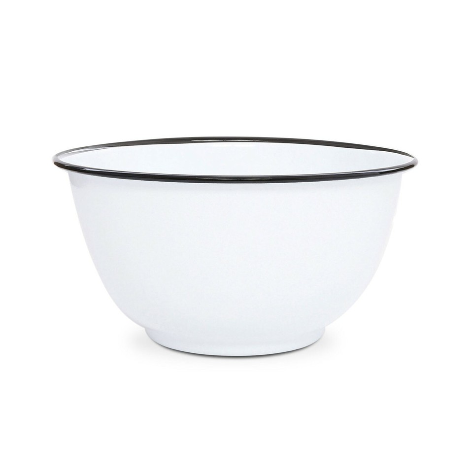 Crow Canyon Vintage Style Enamelware Deep Salad Serving Bowl, 5 Colors ...