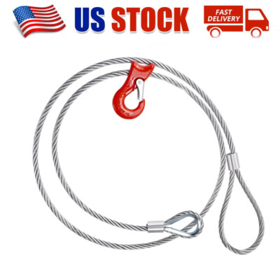 Single Leg Wire Rope Sling Choker 2.5T/5500Lbs 8.2 FT RIGGING CABLE ...