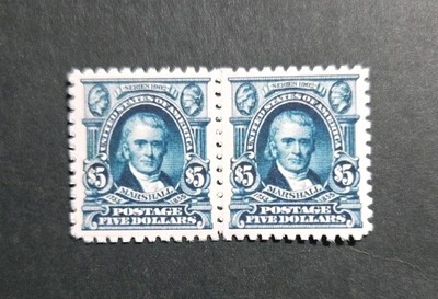 US Stamps SC# 313 1903 $5 Marshall Pair Stamp Replica | eBay