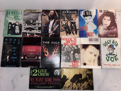 Lot Of 14 Rock Cassette Tape Singles 80s, 90s, U2, Bangles, Clapton ...
