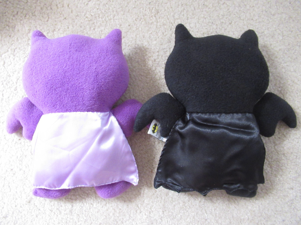 UglyDoll Ice-Bat as Batman Lot x2 Purple & Black 10" Pink Blue Cape DC ...