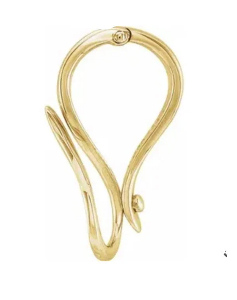 14K Solid Gold Hinged Bail, Hanger Bail for Pendant, Charm Bail, Bail ...