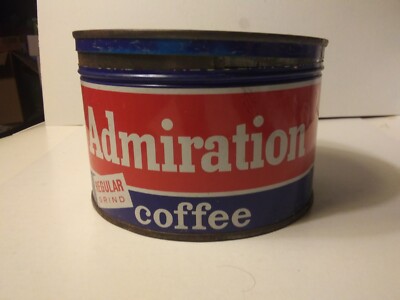 Admiration Coffee Tin, 1 lb. key-wind, empty; Duncan Coffee Co, Houston ...