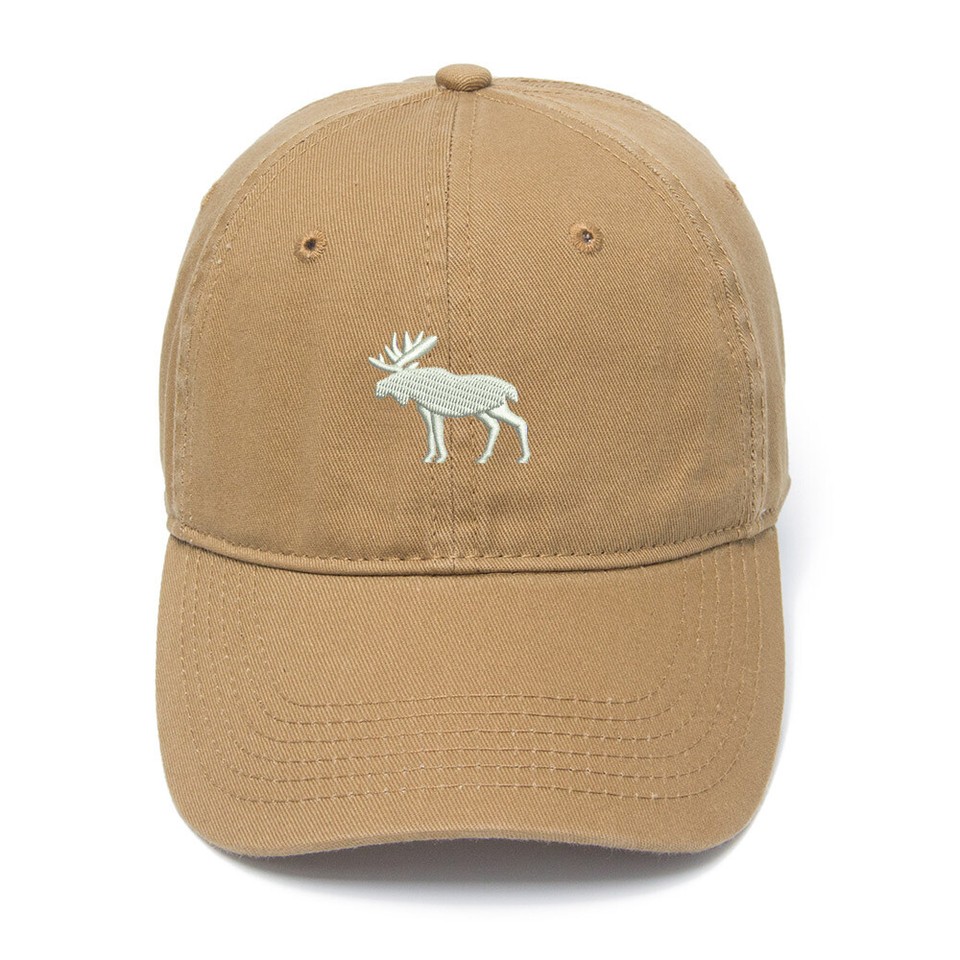 Men's Baseball Caps MOOSE Silhouette Embroidered Dad Hat Washed Cotton ...