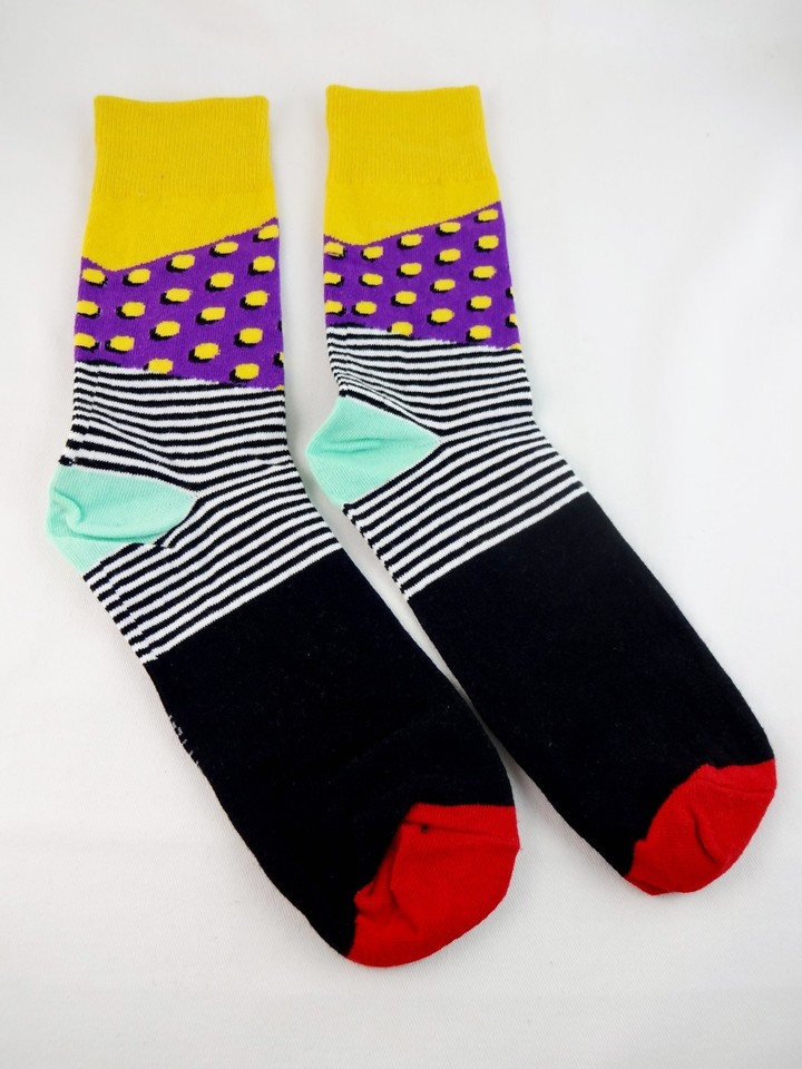Striped Socks Dots Wild Designs Multi-Colors 2 Sizes Ladies Crew Cotton ...